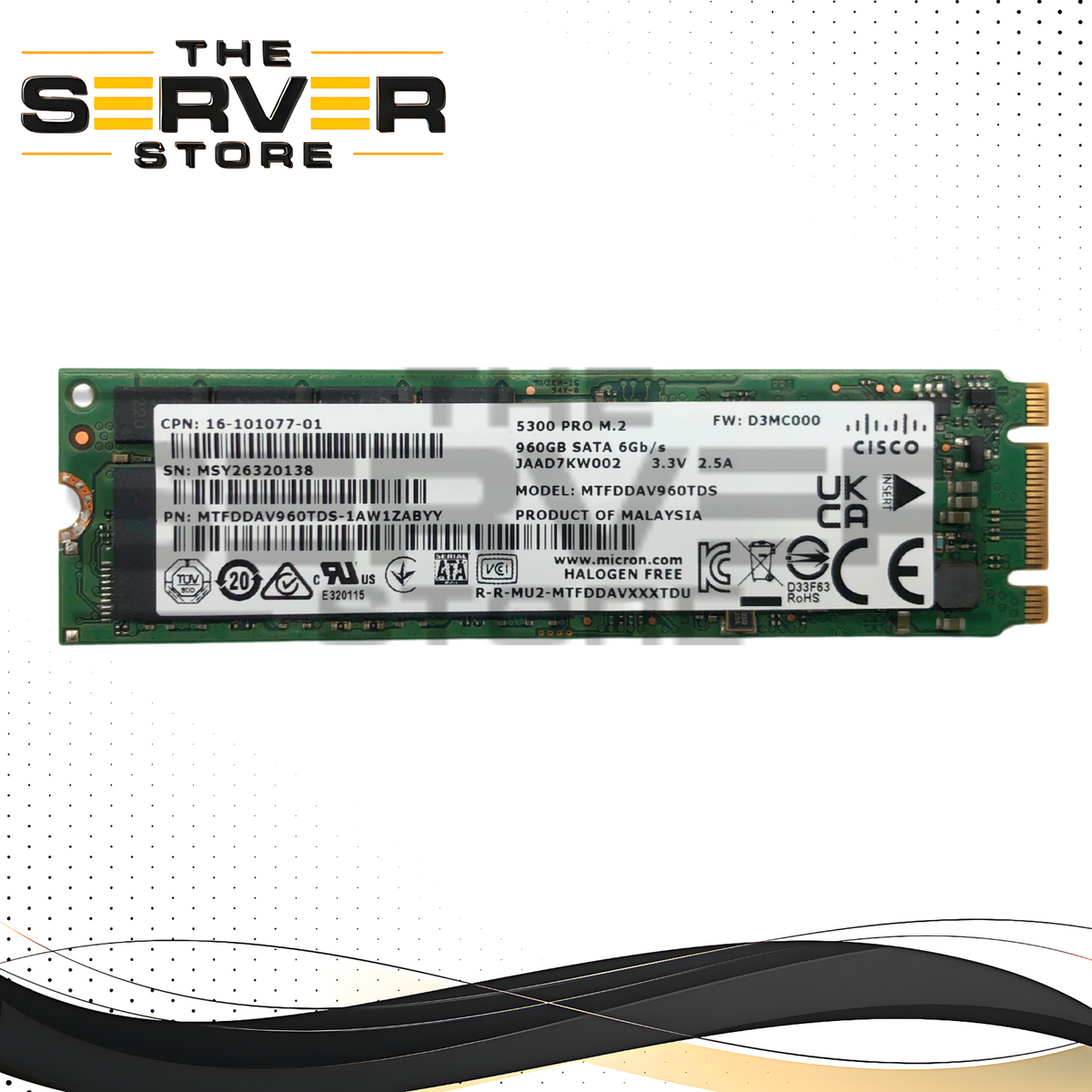 Cisco Micron 5300 Pro 960GB M.2 2280 SATA 6Gb/s SSD 16-101077-01 — The ...