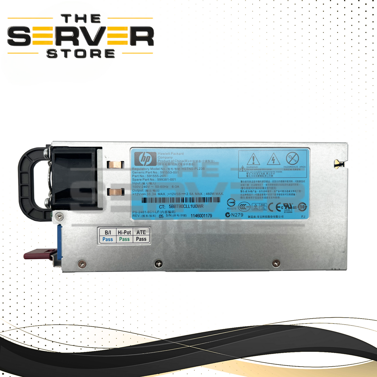 HPE 460W (CS) Platinum Hot-Plug Power Supply HSTNS-PD23B — The Server Store Parts