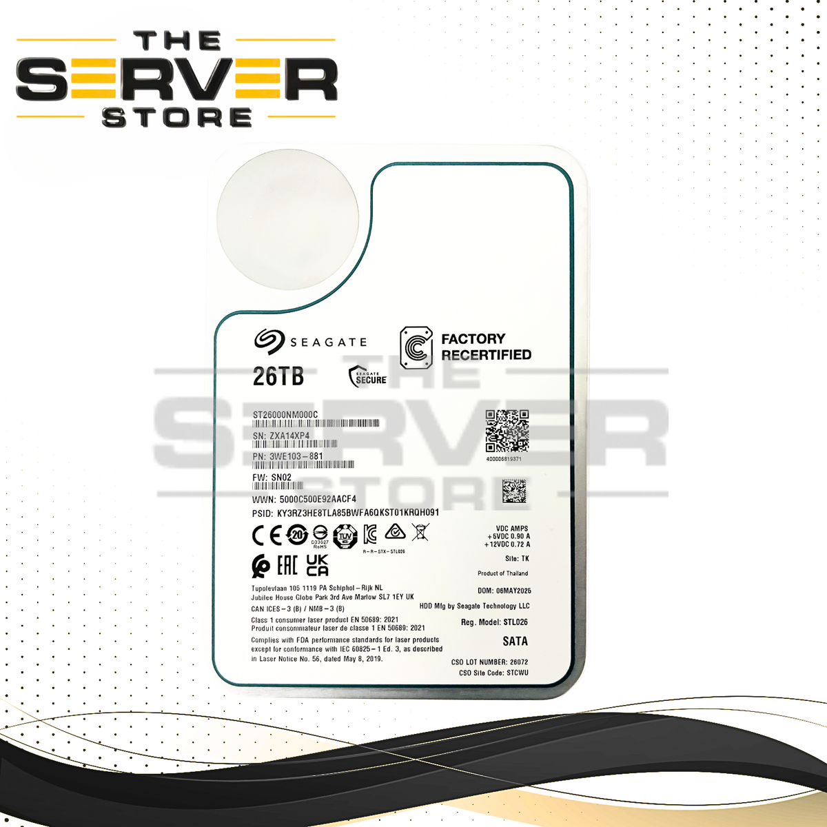 Seagate 26TB SATA 6G 7.2K CMR 3.5" HDD Exos Enterprise ST26000NM000C ...