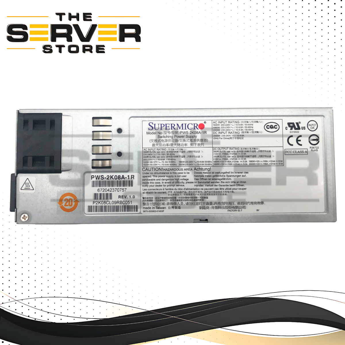 Supermicro 2000W 80+ Titanium Redundant Hot-Swap PSU PWS-2K08A-1R — The ...