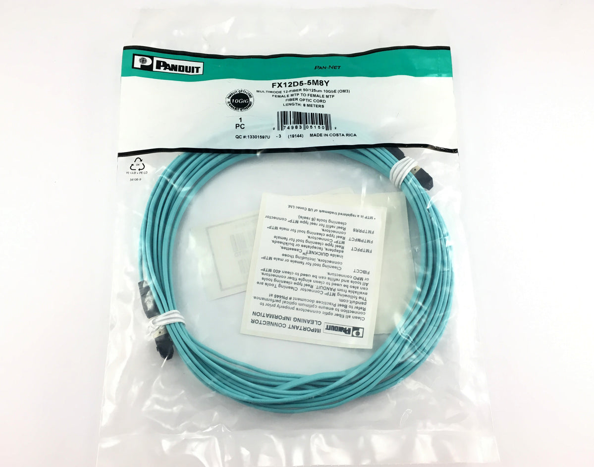 Panduit Multimode 10Gbe F.MTP To F.MTP 8M Fiber Optic Cable (B3E40A ...