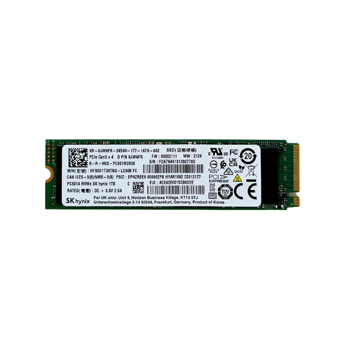Dell 1TB M.2 PCIe NVMe SSD Solid State Drive PC401 HFS001TD9TNG — The ...