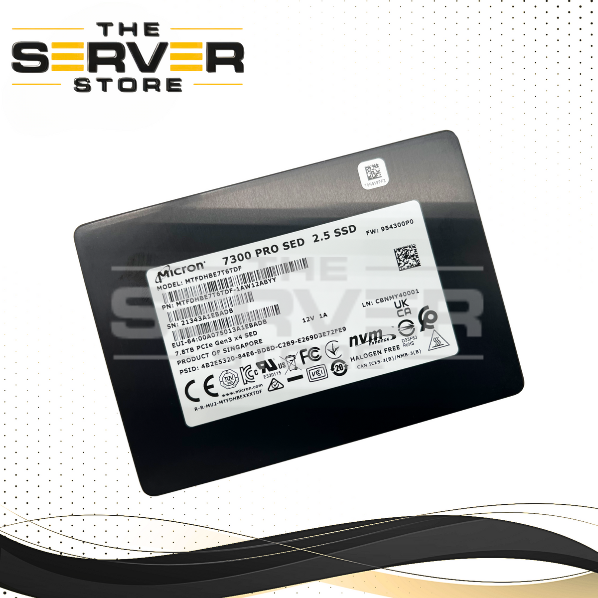 Micron 7300 PRO 7.68TB NVMe U.2 Gen3 SED PCIe 2.5" SSD MTFDHBE7T6TDF ...