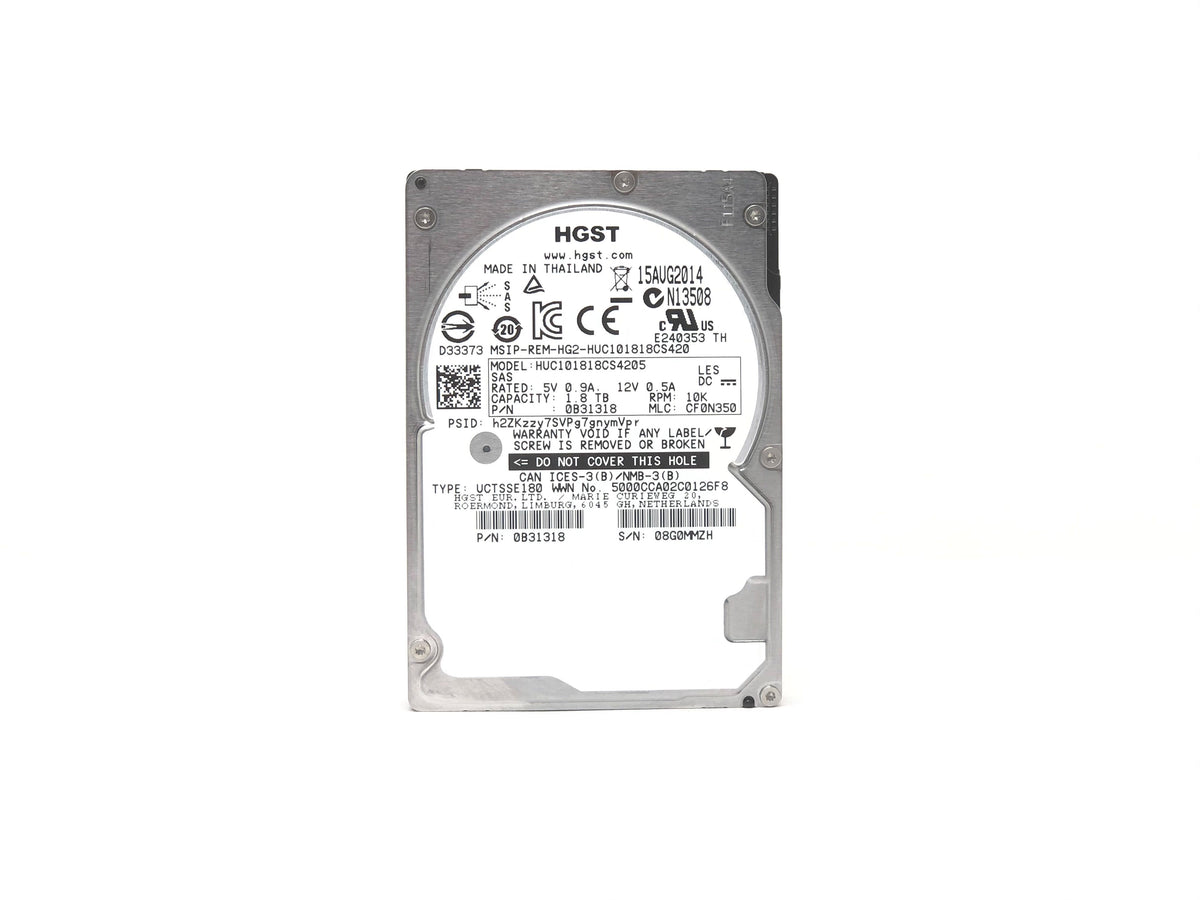 HGST Hitachi Ultrastar 1.8TB 10K SAS 12Gbps 2.5'' HDD Hard Drive (HUC1 ...